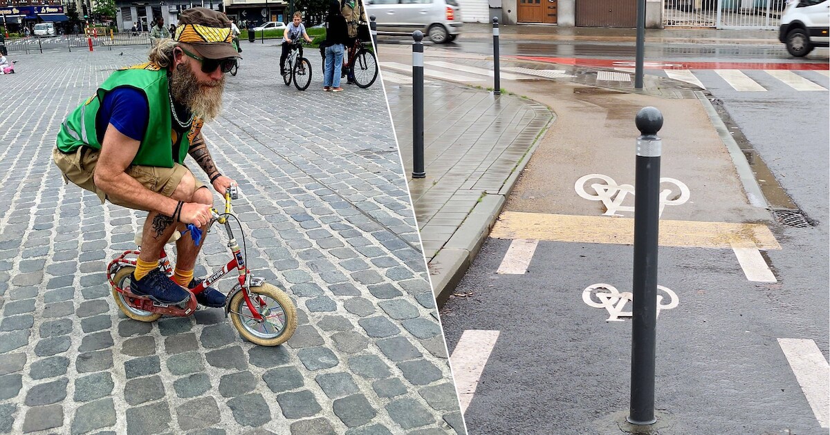 Benjamin (46) gaat viraal met video over een bizar fietspad in Jette ...