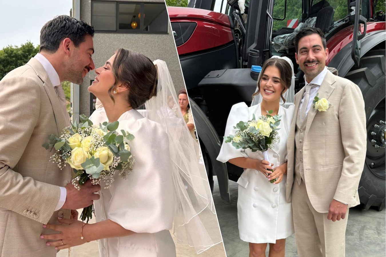 Een korte jurk, geen bruidstaart en geen stoelen: Emi en Kim van ‘Boer ...