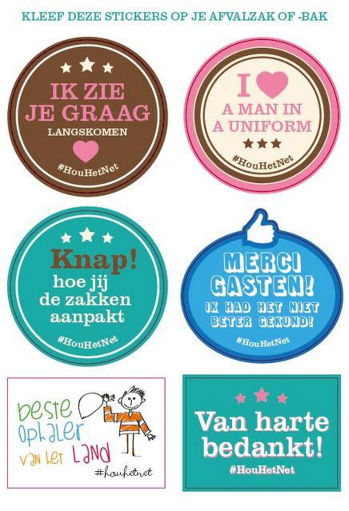 Zeg het met stickers: 'Ik zie je graag, vuilnisman' | Langemark ...