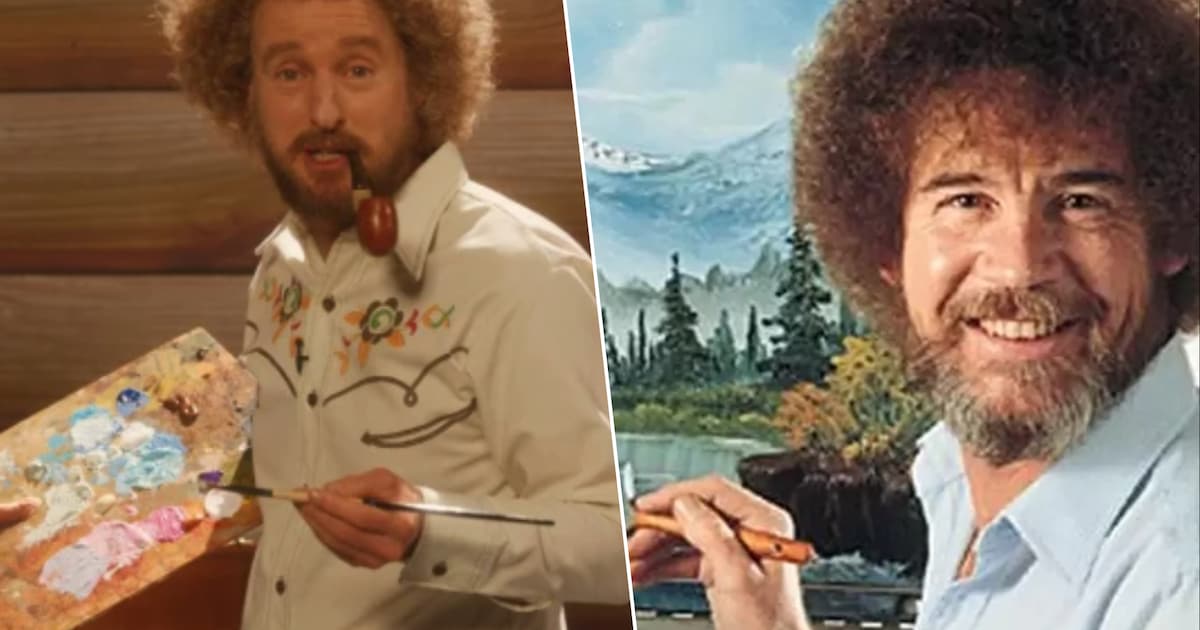 Owen Wilson lijkt wel héél erg op schilder Bob Ross in trailer van ...