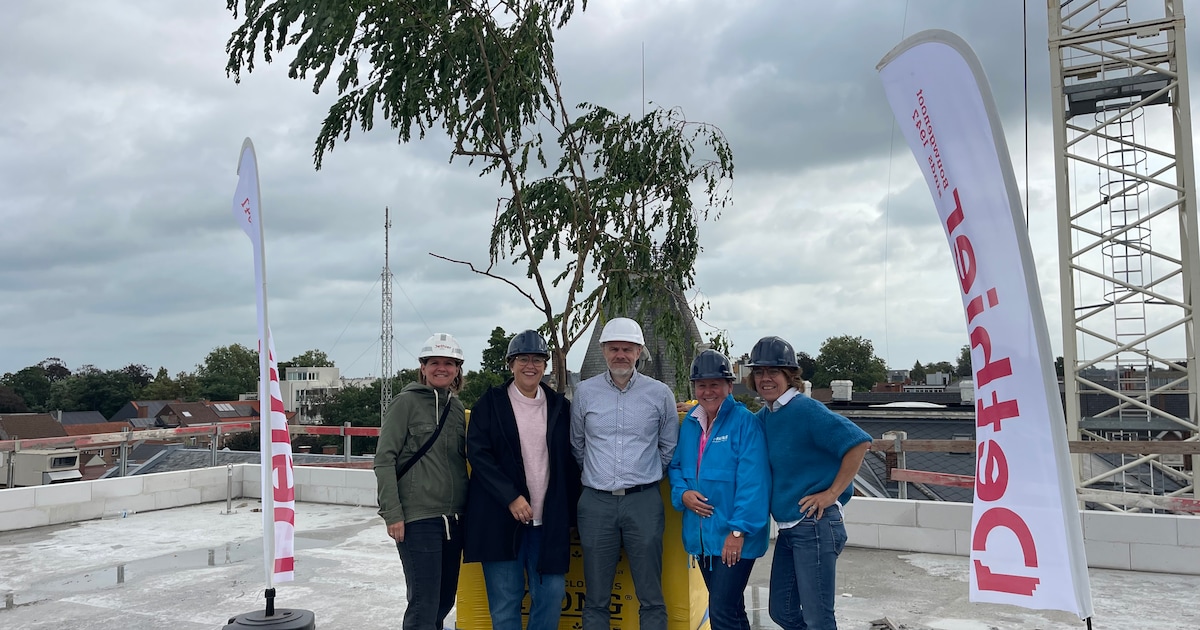 Meiboom op dak van nieuwe school Heilige Familie: “Vieren hoogste punt ...