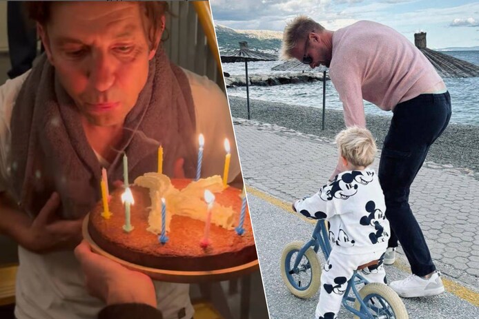 BV 24/7. Koen Wauters blaast 57 kaarsjes uit en Ruben Van Gucht geniet met z'n vrouw en zoontje ...