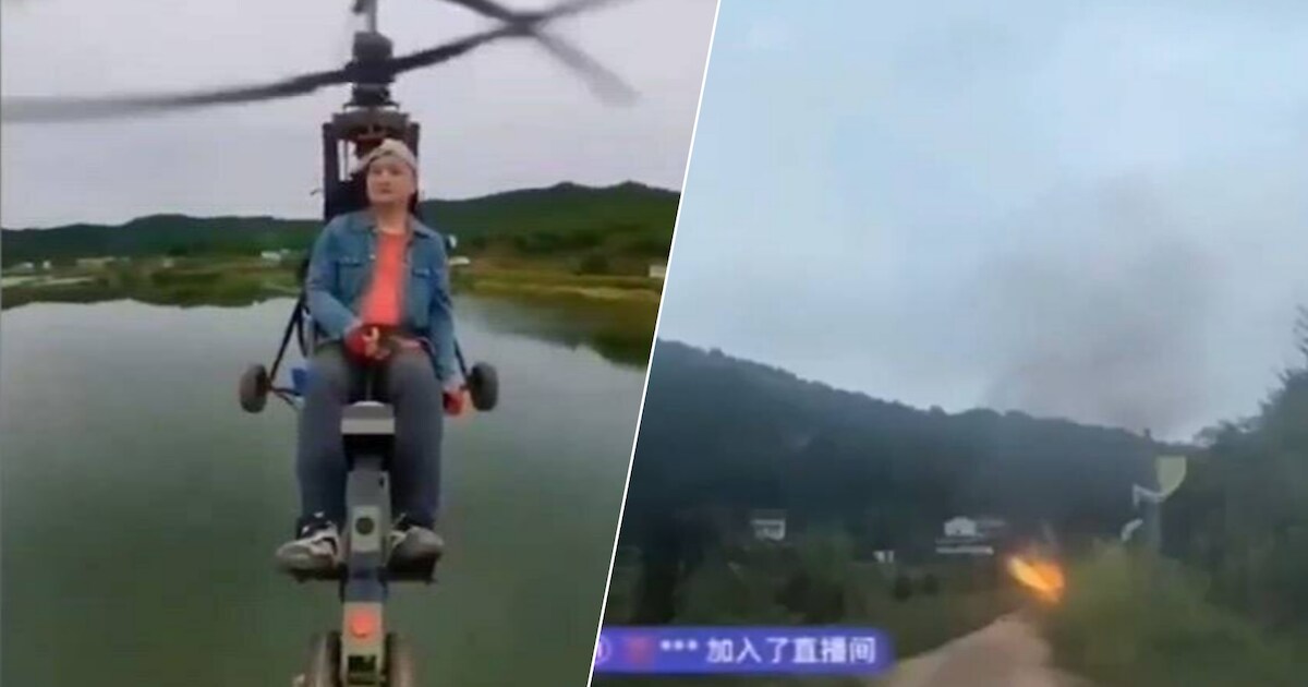 Chinese streamer (55) crasht met zelfgebouwde gyrocopter tijdens ...
