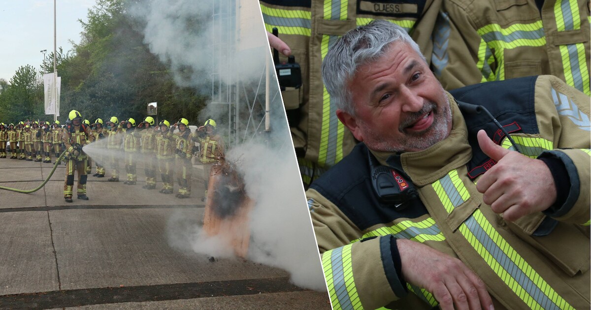 Brandweerman Patrick (60) mag symbolisch laatste brandje blussen ...