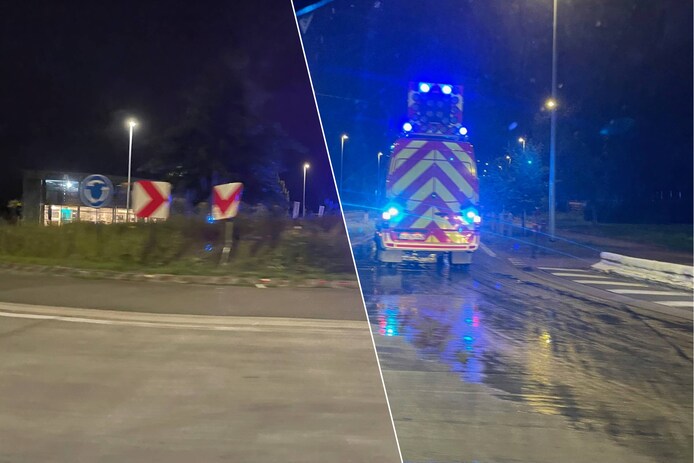 Twintiger knalt met auto op rotonde Rijksweg en verliest olie | Izegem ...