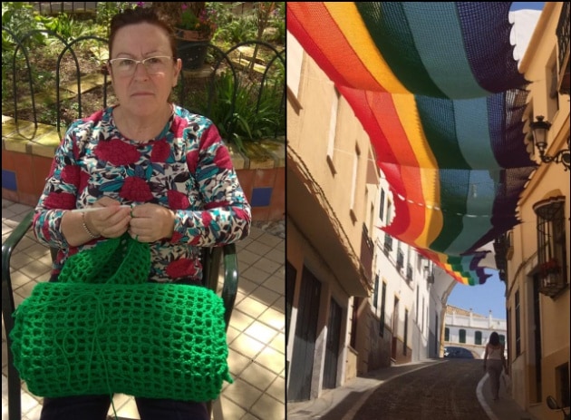 Ongezien: 13 buurvrouwen haken 50 meter lange LGBTI-vlag die straat ...