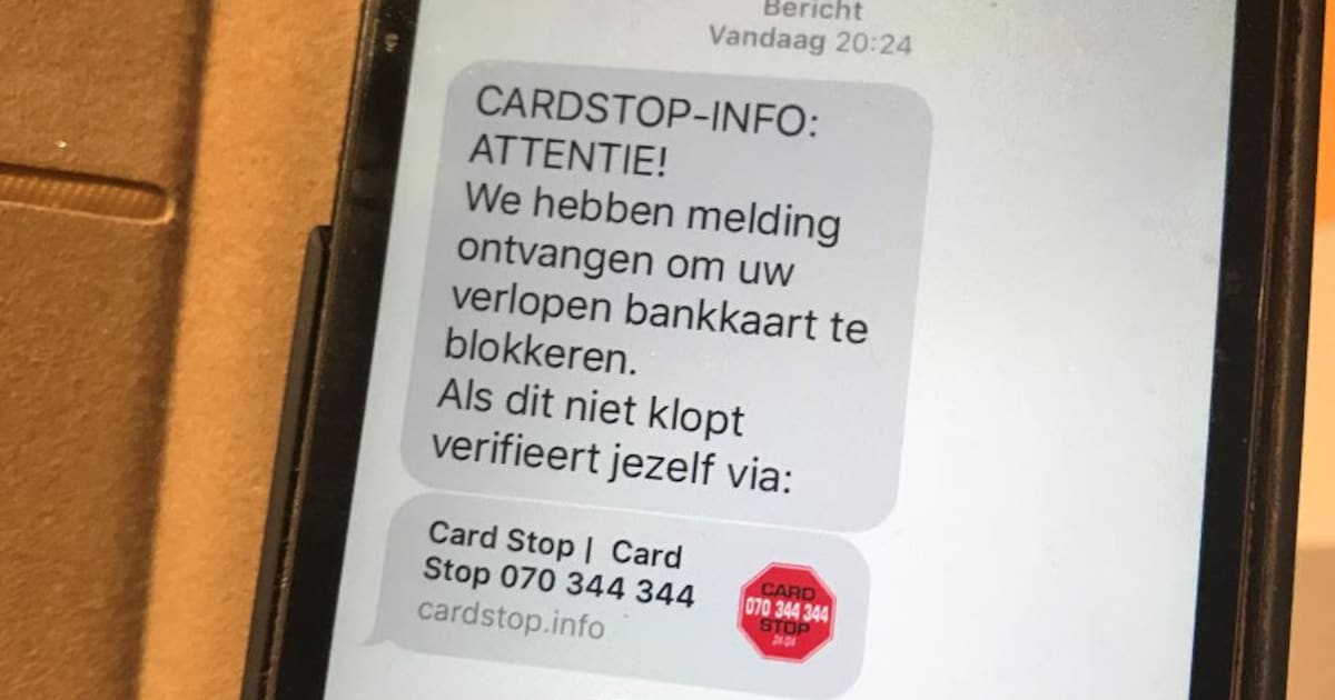 Pas voor op fraudeurs die valse Card Stop-sms'jes versturen. Zo ...