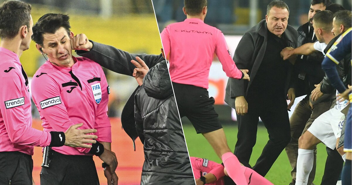 Turkse voorzitter die scheidsrechter neersloeg, krijgt celstraf van ...