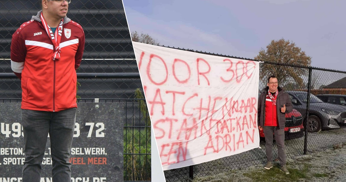 Ploegafgevaardigde Adrian (36) viert 300ste wedstrijd op rij bij KFC ...