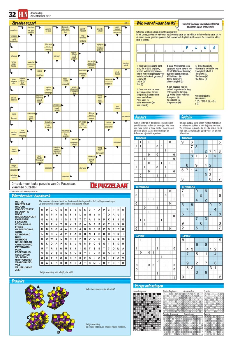 Puzzels | De Krant | HLN.be