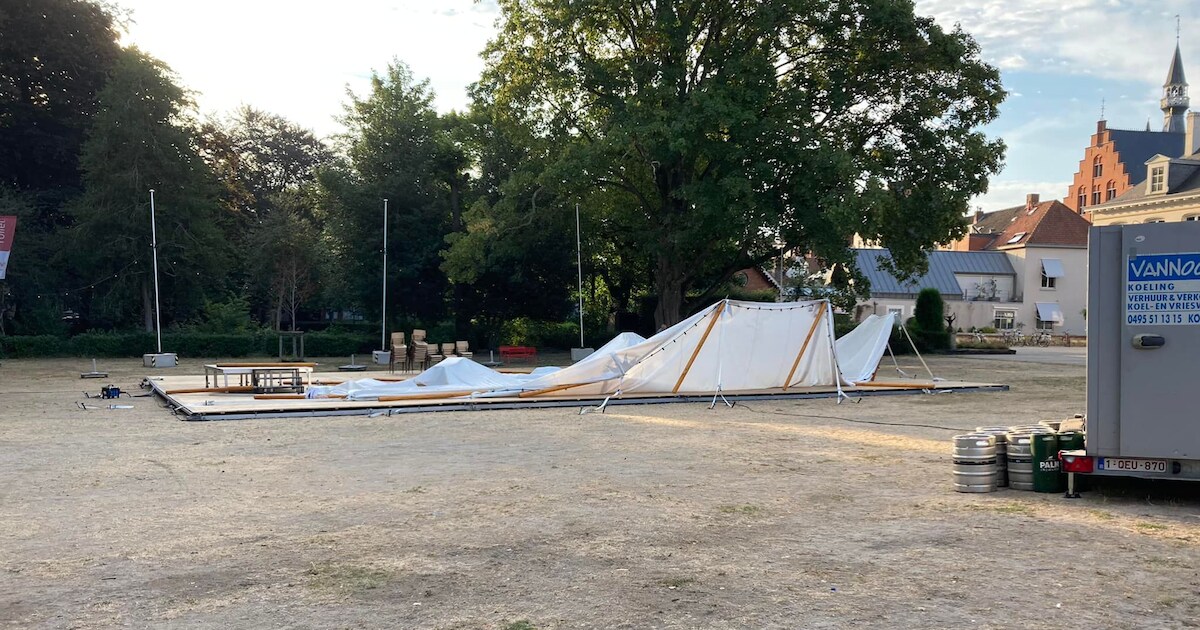 Vandalen halen tent Sint-Annapark neer | Maldegem | HLN.be