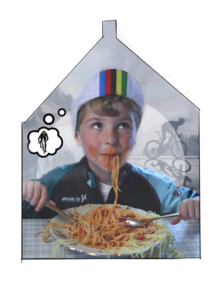 Djoels vereeuwigt guitige Vic (7) als wielervedette op muurschilderij ...