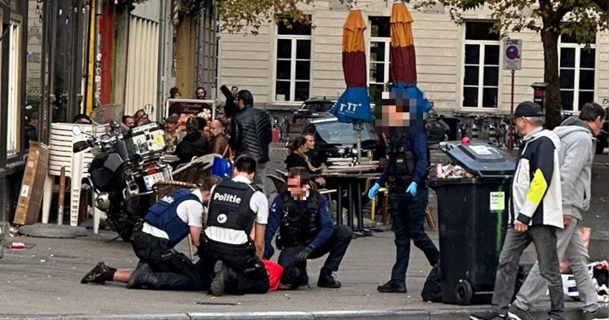 Gentse politie werkt agressieve dronken man tegen de grond en slaat hem ...