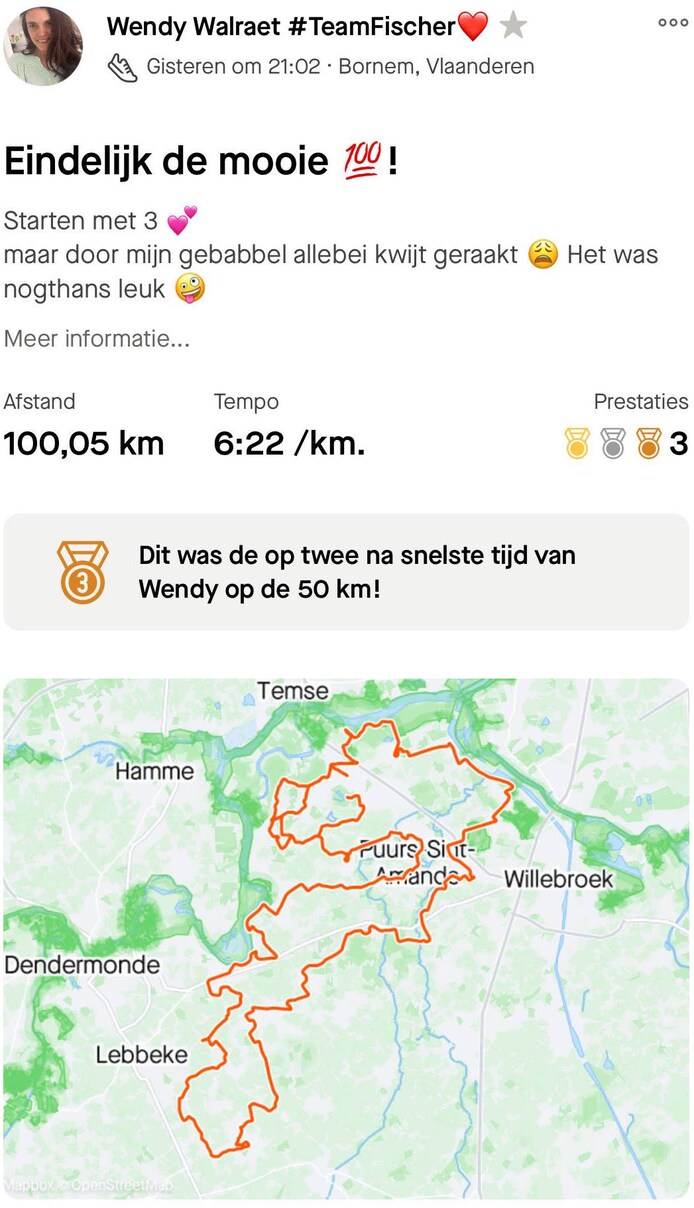 Wendy (38) liep 100 km in 12 uur: “Tevreden en blij dat mijn inspanning ...