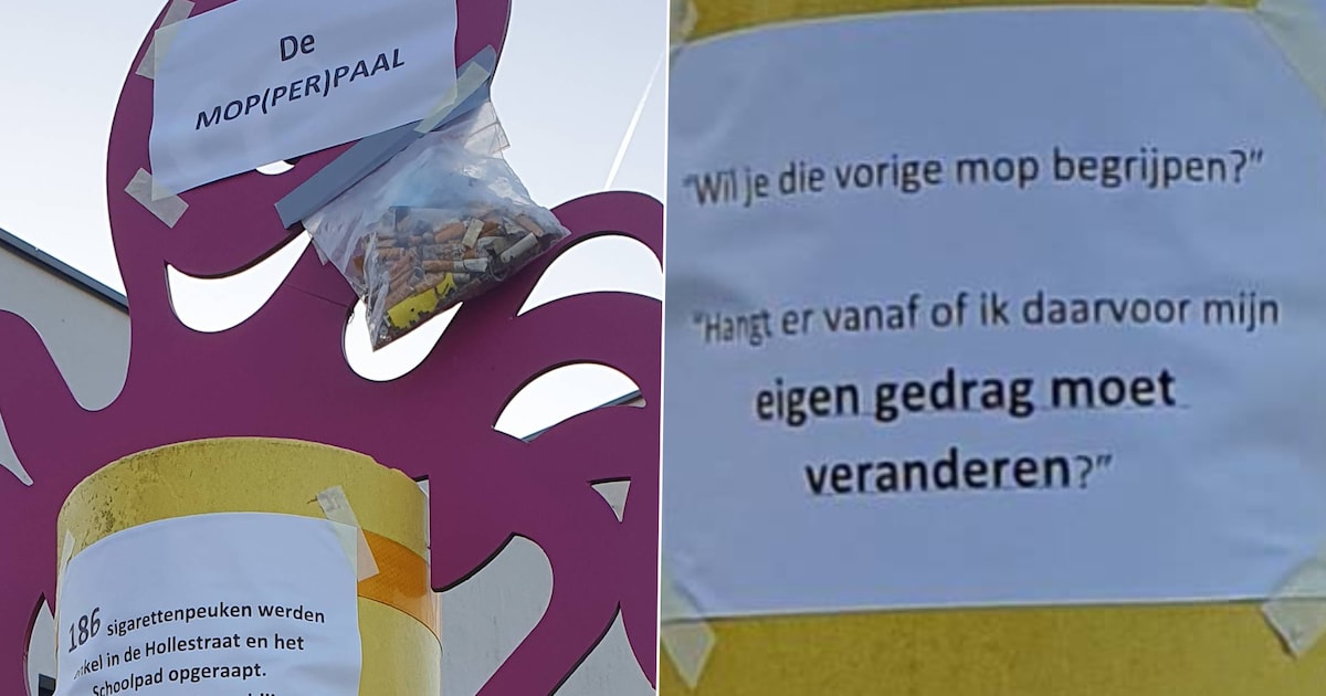 Actie tegen roken of heeft iemand zwerfvuil opgeruimd? Grapjas vormt ...