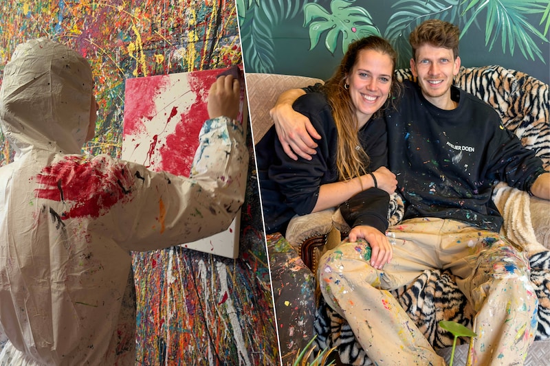 KIJK. Beschermend pak aan en verf gooien maar... Bij Annelies (31) en ...