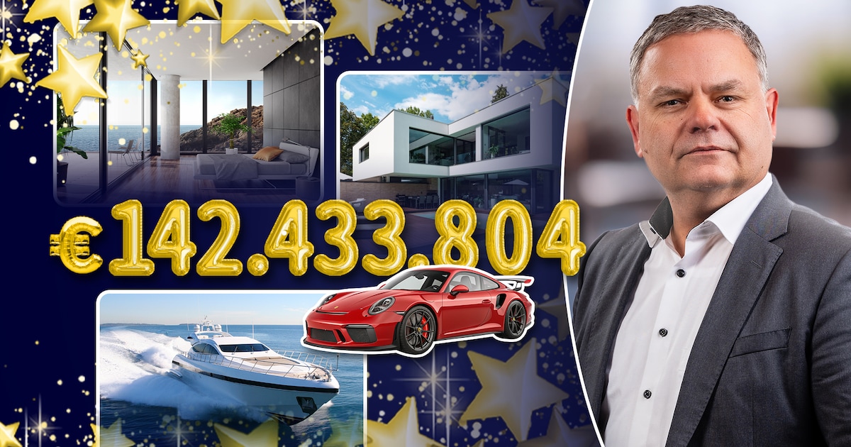 Een boot van 3,5 miljoen, een penthouse voor 1,8 en 1,2 miljoen aan ...