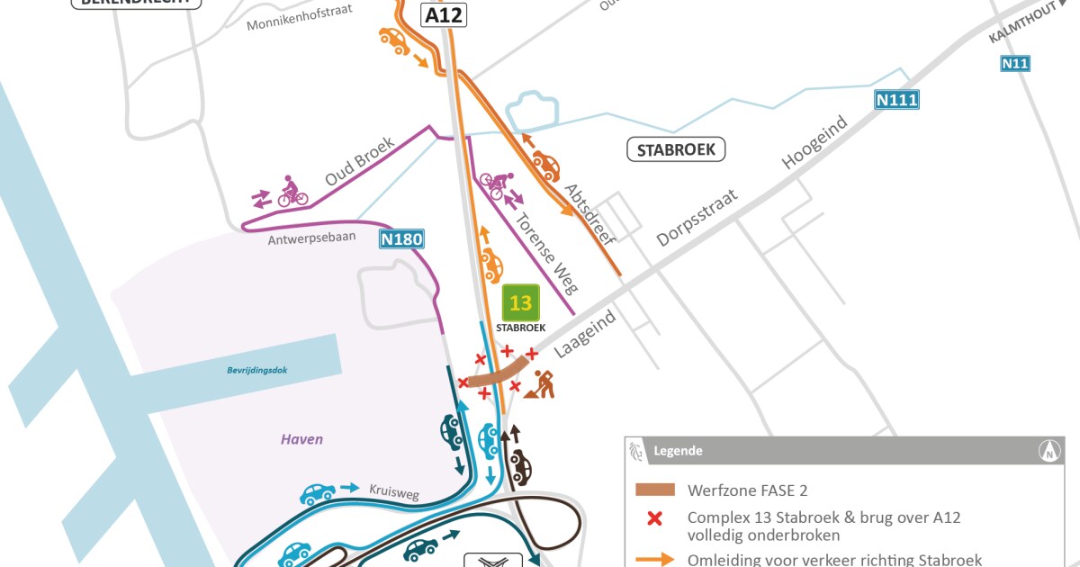 Dit weekend wegenwerken op Laageind aan op- en afrittencomplex ...