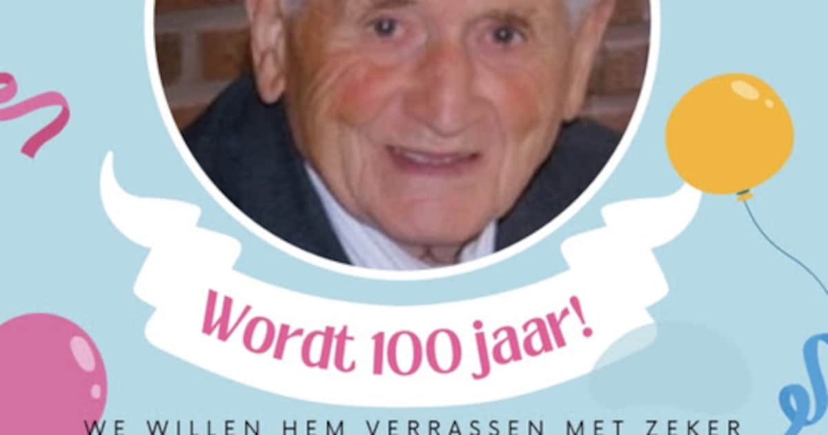Wie verrast Henri op zijn 100ste verjaardag met een kaartje ...