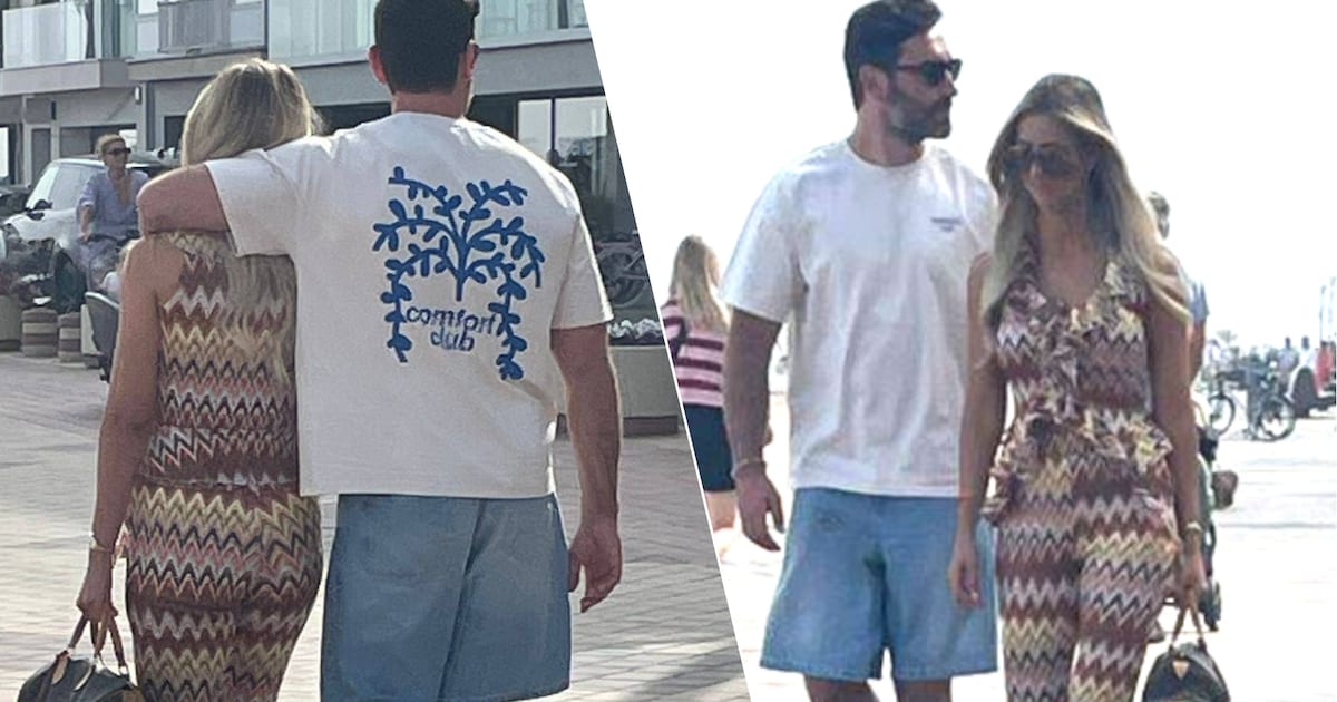 Bloeit daar iets moois? Celine Van Ouytsel en Metejoor knuffelend ...