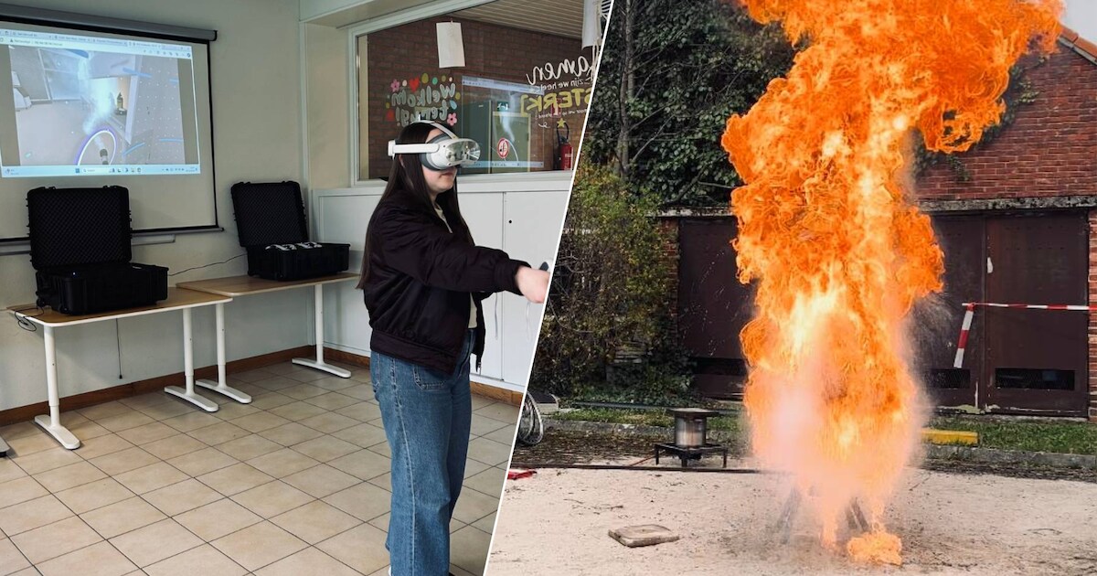 Leerlingen leren dankzij VR-technologie brand blussen: “Hier kan je ...