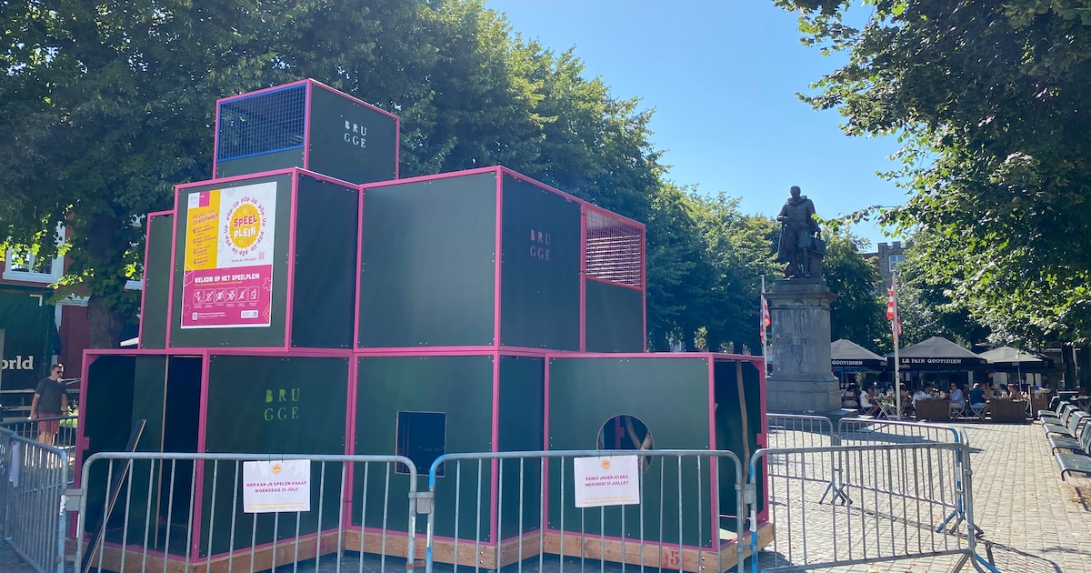 Pop-up speelplein op Simon Stevinplein staat er al (maar spelen mag nog ...