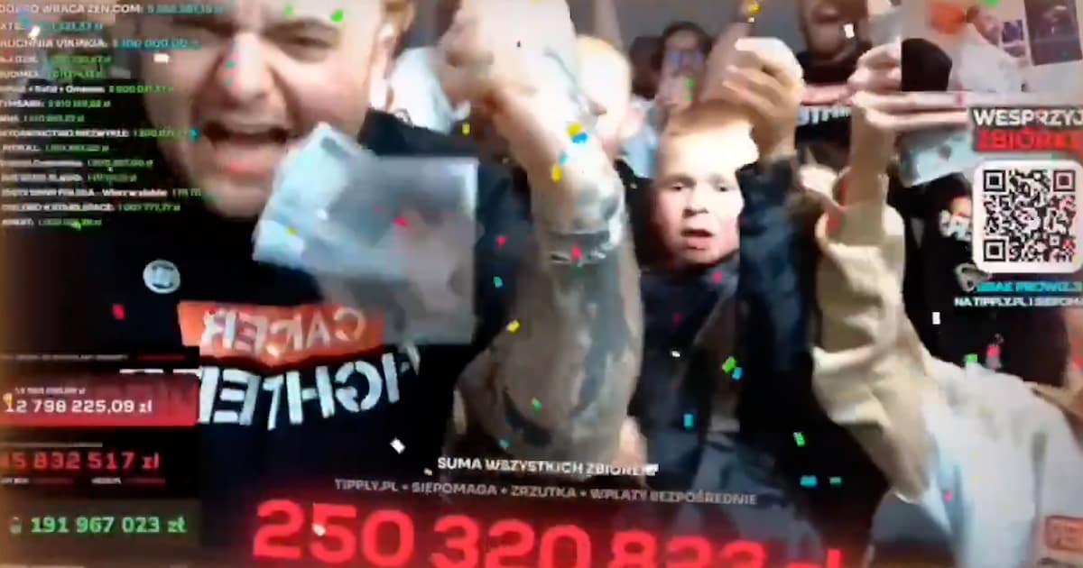 Historische livestream, streefbedrag verpulverd: Poolse streamer haalt ...