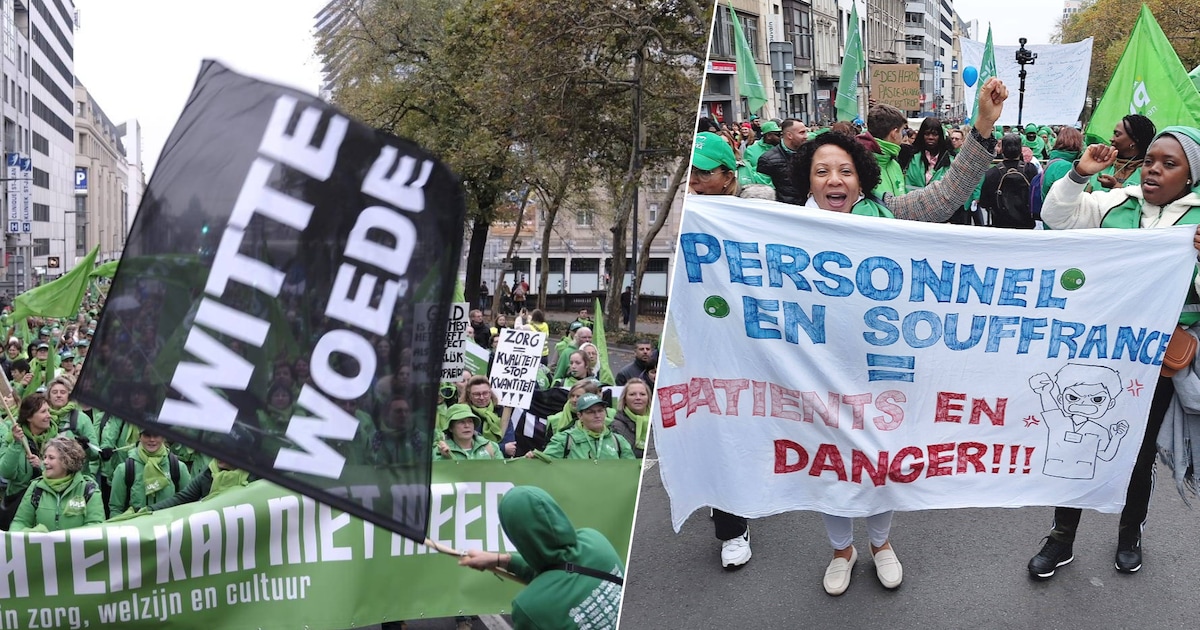 25.000 zorgverleners trekken door de Brusselse straten: “Verkeershinder ...