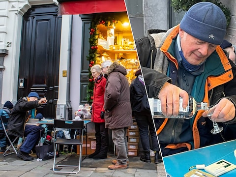 Signeersessie van oud-Humo-journalist Jan Hertoghs buiten in de kou met ...