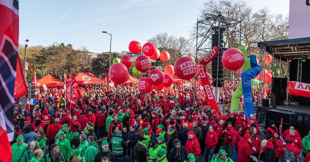 Vakbonden organiseren nieuwe nationale betoging op 12 mei | Nieuws | HLN.be