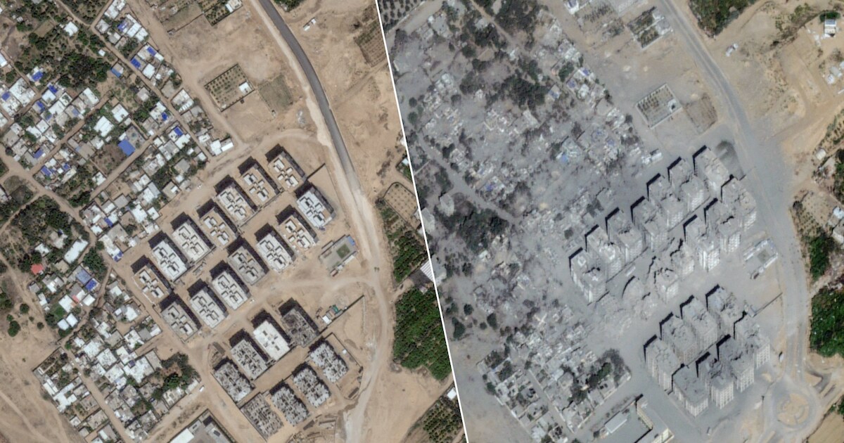 Gaza voor en na: satellietbeelden tonen immense vernieling na drie ...