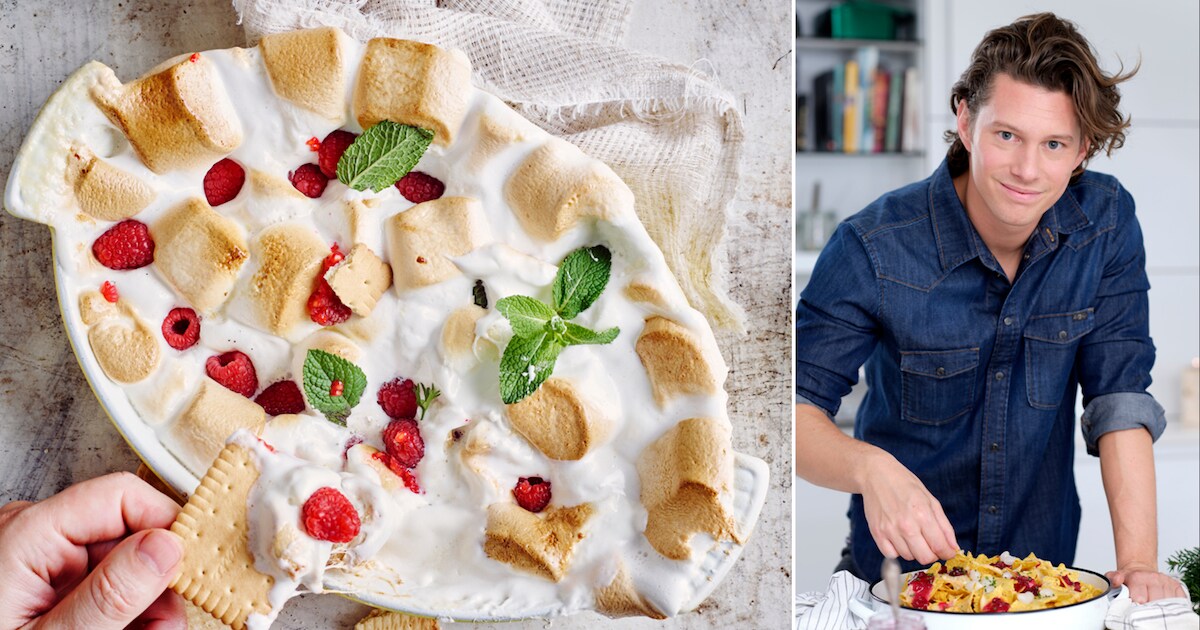 Ovenschotel met marshmallows, rood fruit , witte chocolade en koekjes ...