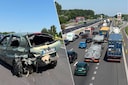 E403 opnieuw vrij na ongeval door klapband in Oekene: twee personen ...