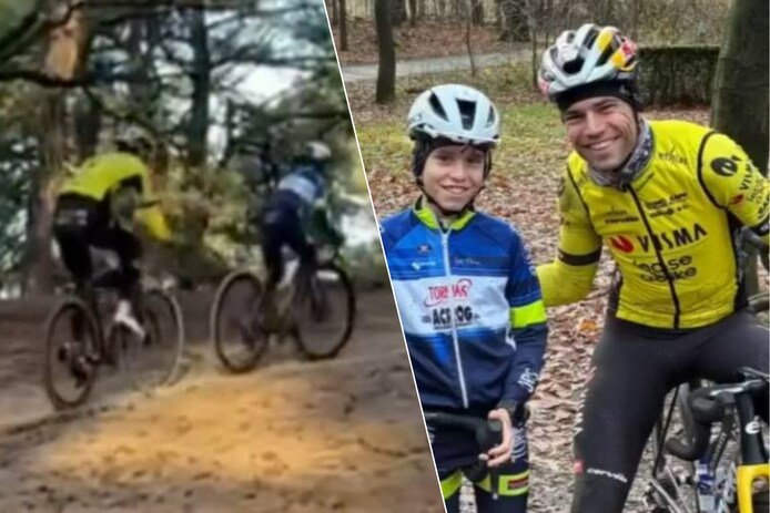 Leuke beelden: Wout van Aert verliest tijdens eerste crosstraining ...