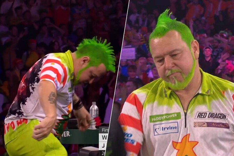 KIJK. Tweevoudig wereldkampioen Peter Wright, die geplaagd werd door ...