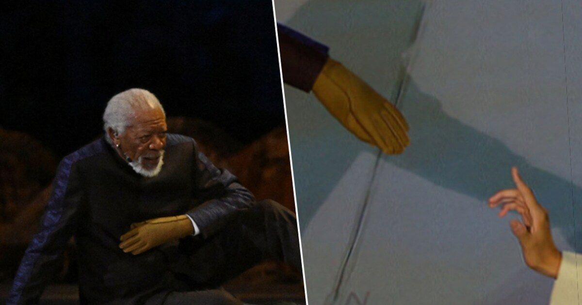 Morgan Freeman droeg opvallende handschoen tijdens openingsshow van WK ...