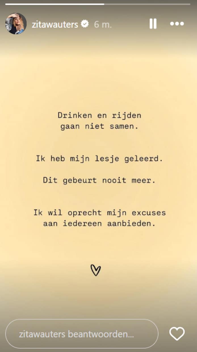 Zita Wauters reageert na veroordeling voor rijden onder invloed met niet-gekeurde wagen: “Ik heb ...