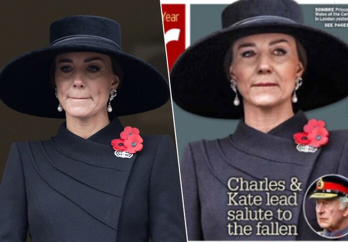 Britse prinses Kate onherkenbaar op cover van krant: “Ze ziet er 15 ...