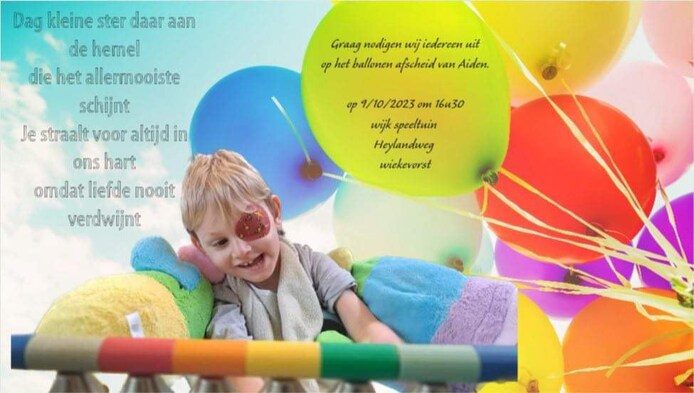 Eerbetoon met ballonnen en snoepverkoop om begrafenis van Aiden (3,5 ...
