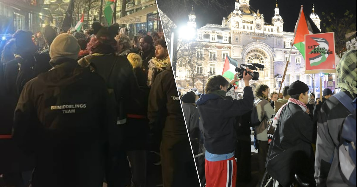 Pro-Palestijnse betoging op nieuwe locatie in Antwerpen ditmaal zonder ...