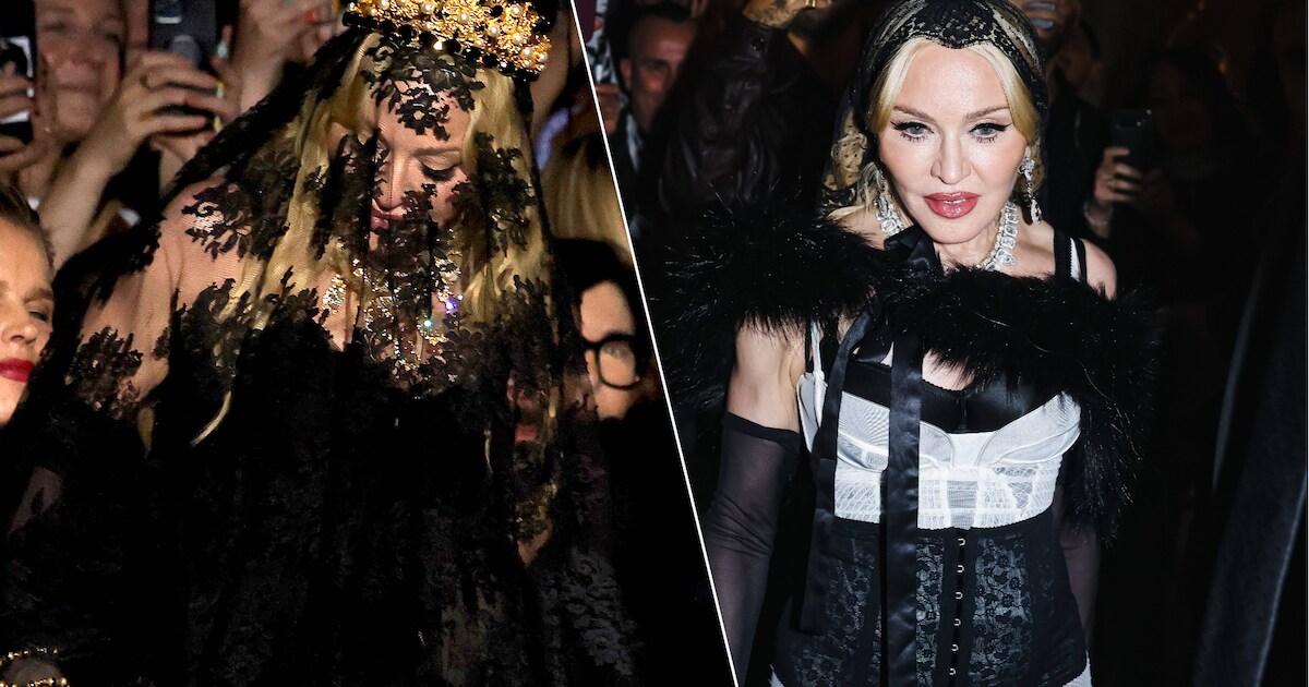 Madonna trekt op Fashion Week in Milaan meer aandacht dan de modellen ...