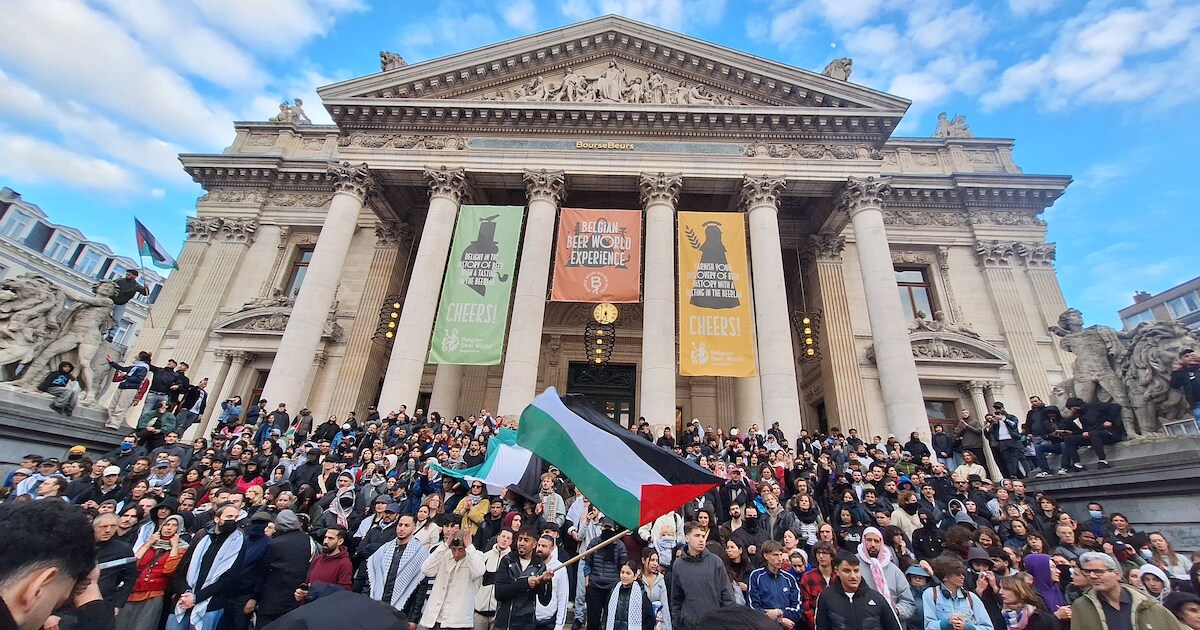 Duizend mensen betogen in Brussel tegen oorlog in Palestina | Brussel ...