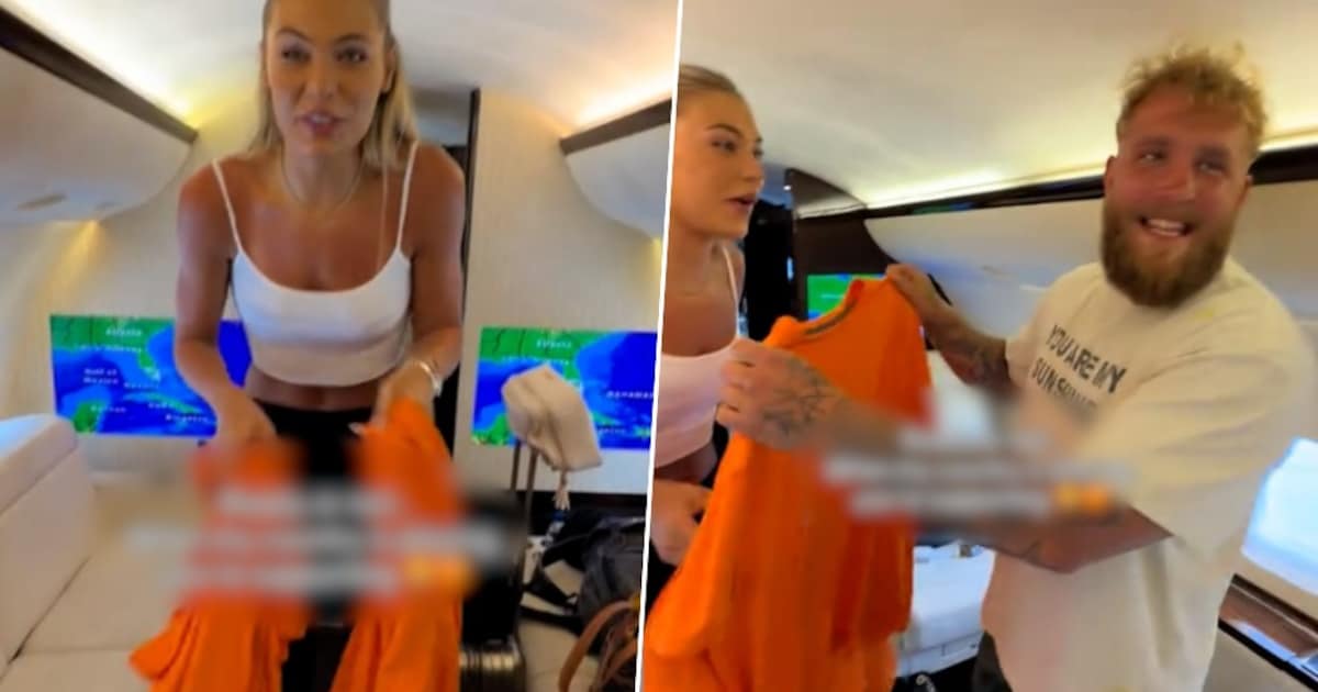 KIJK. Jutta Leerdam supportert voor Oranje vanuit privéjet Jake Paul ...