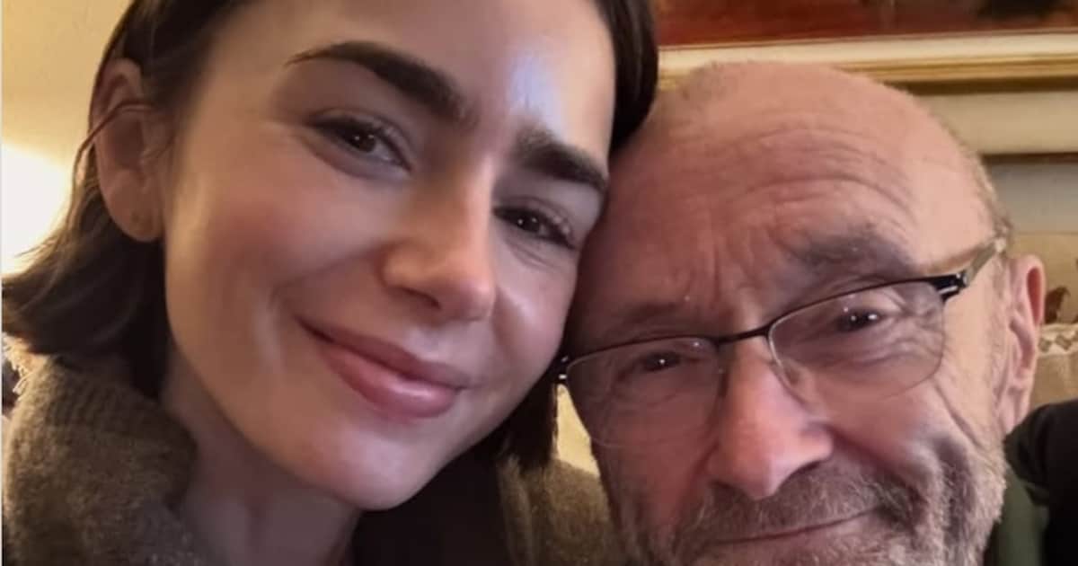 ‘Emily in Paris’-actrice Lily Collins poseert samen met zieke vader ...