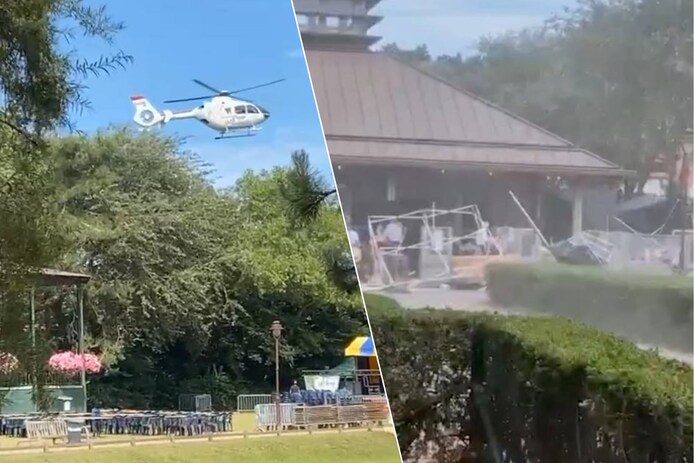 KIJK. MUG-heli veroorzaakt ravage in park in De Haan: “Tenten begonnen ...