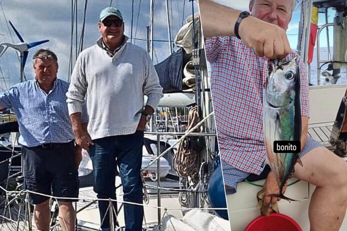 Boezemvrienden Patrick (61) en Peter (59) zetten met zeilboot vanuit ...