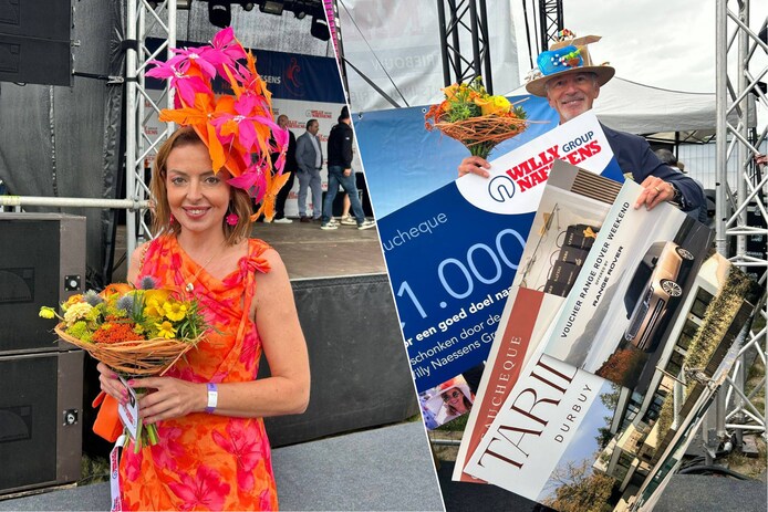 Magali (44) en Jos (62) winnen hoedenwedstrijd van Waregem Koerse 2025 | Waregem | hln.be