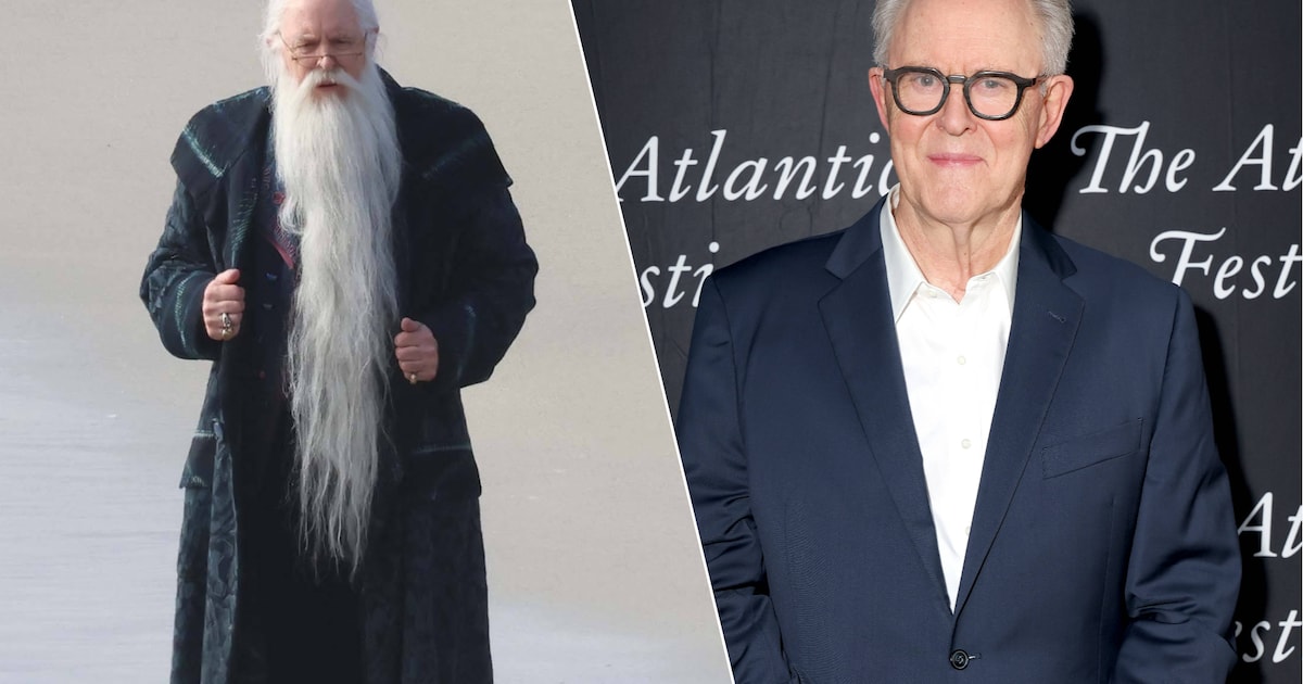 Eerste beelden van nieuwe Perkamentus zijn er: John Lithgow onherkenbaar op de set van nieuwe ...