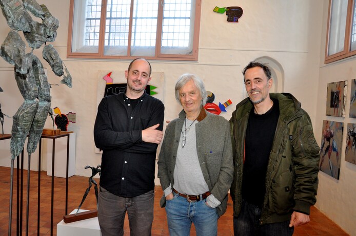 Bekende Brugse schilder Frank Slabbinck (78) stelt samen met zijn zonen ...