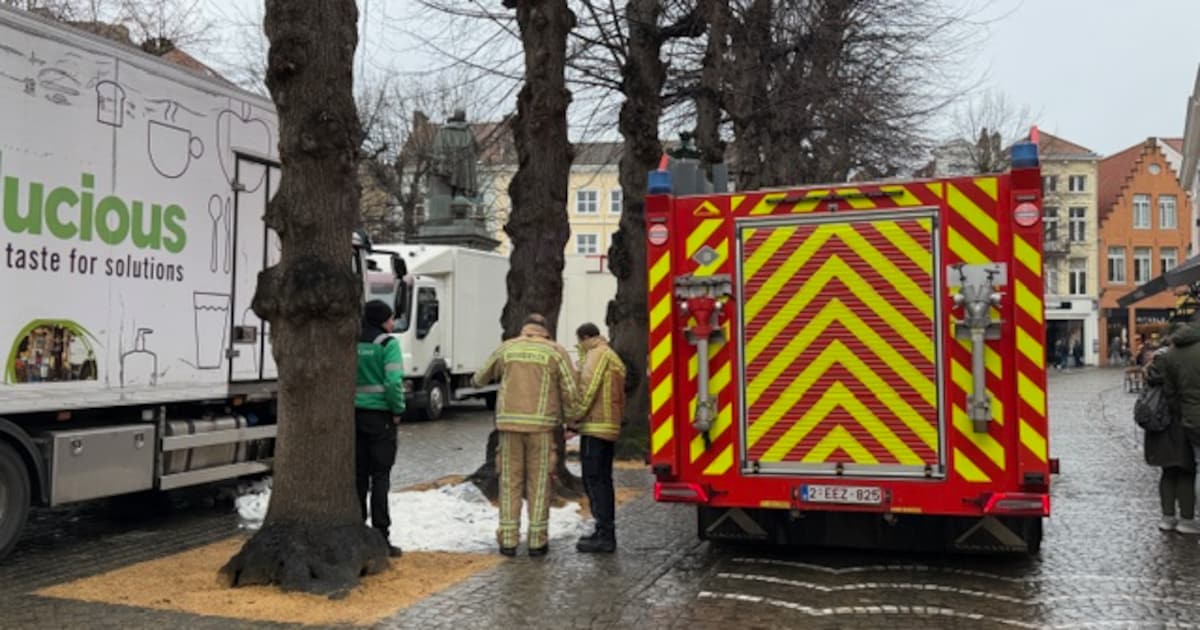 Koelinstallatie van vrachtwagen lekt olie op Simon Stevinplein in ...